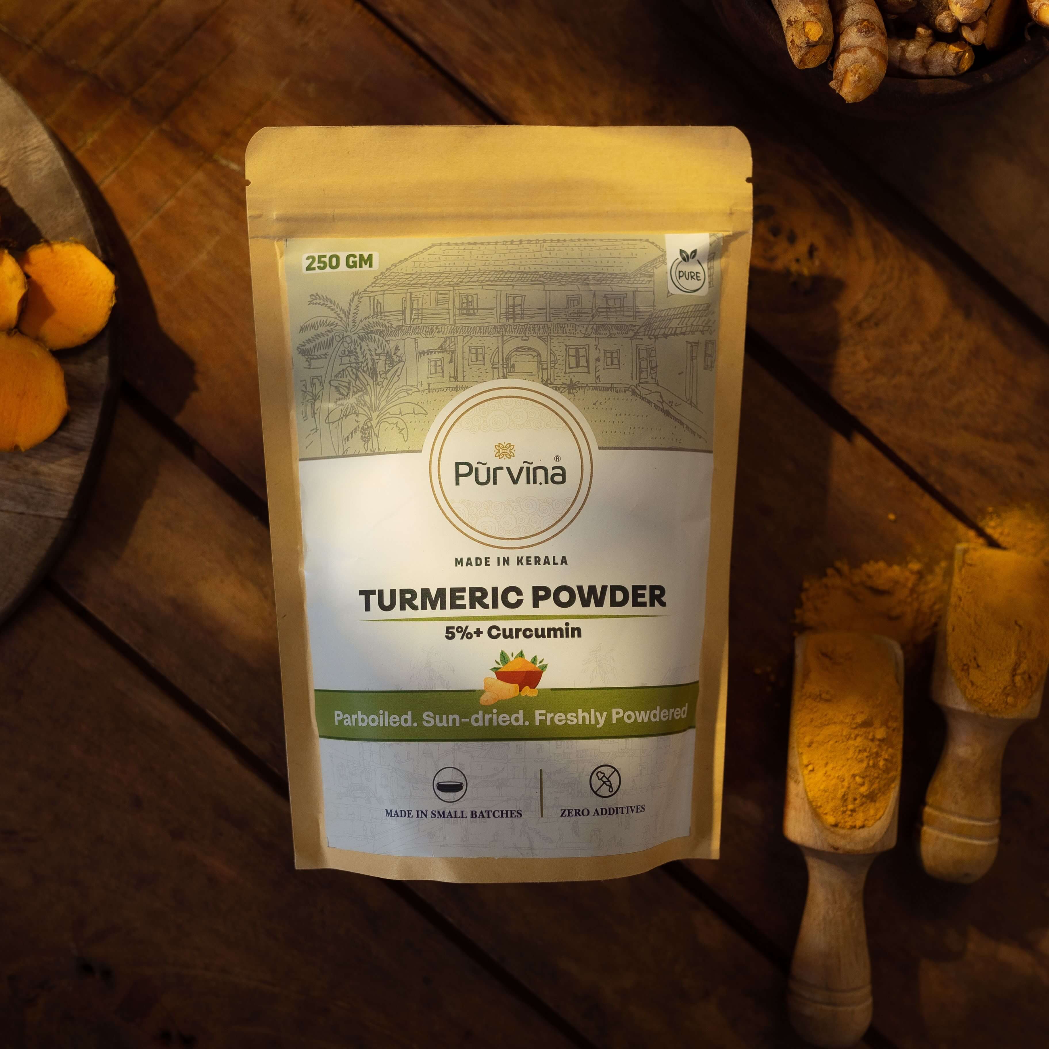 Pūrvīṇa Turmeric Powder with 5%+ Curcumin – Purvina